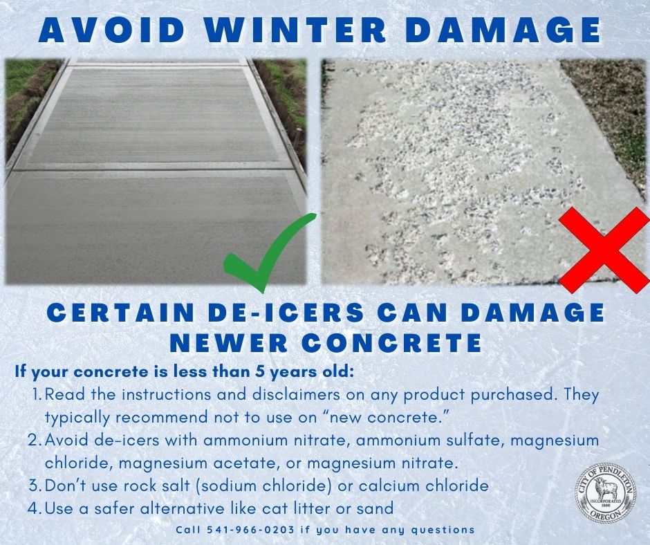 Avoid winter damage on new concrete | Pendleton OR